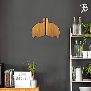 Totally Bamboo Whale Tail Shaped Bamboo Serving and Cutting Board, 14-1/2" x 10-1/2"