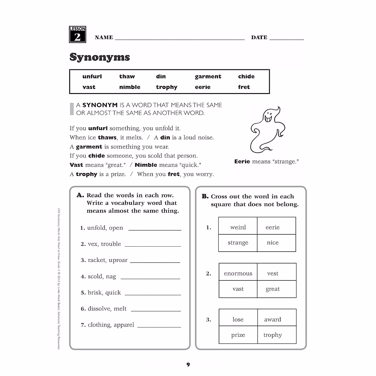 240 Vocabulary Words Kids Need to Know: Grade 4: 24 Ready-To-Reproduce Packets That Make Vocabulary Building Fun & Effective