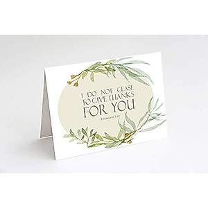 JBH Creations Religious Thank You Cards with Bible Verse - Watercolor Scripture Design - Pack of 24 - Oval