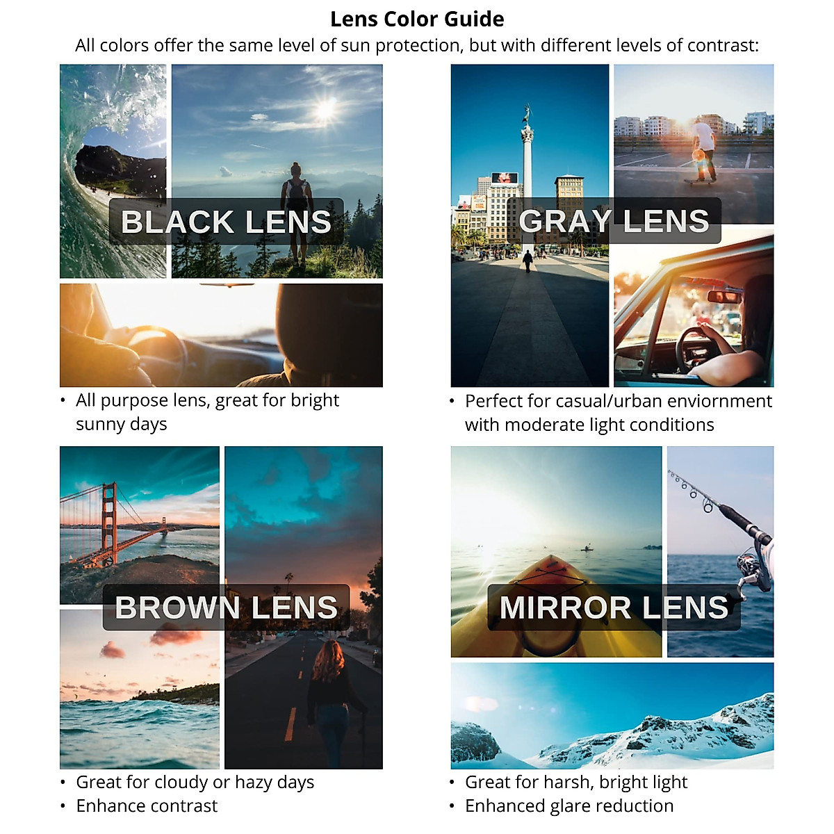 J+S Premium Military Style Classic Aviator Sunglasses, Polarized, 100% UV protection for Men Women (Large Frame - Silver Frame/Black Lens)…