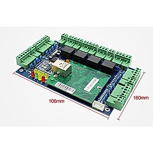 MENGQI-CONTROL TCP/IP 4 Door Entry Access Control Panel Kit Electric Strike Fail Secure NO Mode Lock Enroll RFID USB Reader 110-240V Power Supply Box RFID Reader Phone APP remotely Open Door