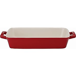 Mrs. Anderson’s Baking Oblong Rectangular Baking Dish Roasting Lasagna Pan with Handles, Ceramic, Rose, 13-In x 9-In x 2.5-In