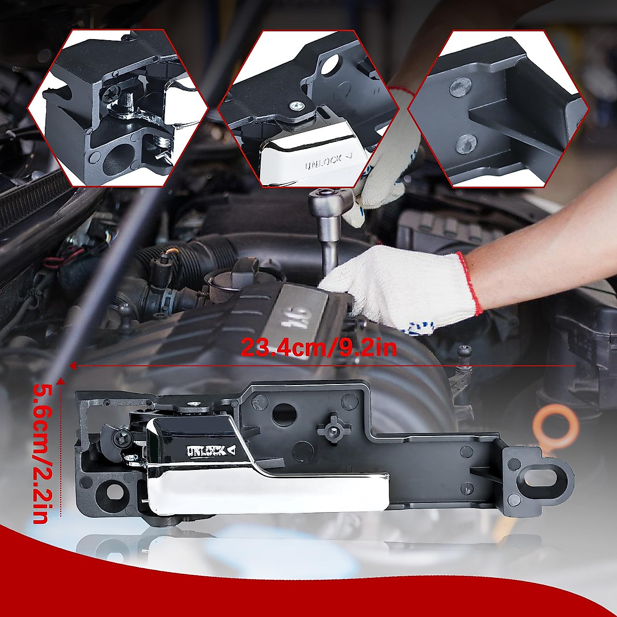 FAERSI Interior Door Handle Front Driver Side for 2006-2012 Ford Fusion, 07-12 Lincoln MKZ & 06 Zephyr, 06-11 Mercury Milan Replaces # 6E5Z-5422601-A