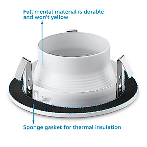 TORCHSTAR 12-Pack 4 Inch Classic White Recessed Light Trim, Metal Can Light Trim, Step Baffle with Ring, Fit Halo/Juno Remodel Recessed Housing, 4 Inch Light Trim for PAR16, PAR20, R20, White
