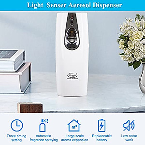 Air Fresheners Spray, FENGJIE Automatic Air Freshener Spray Dispenser, Compatible with Universal 10 fl.oz Air Freshener Refills, Wall Mounted/Stand Refill Aerosol Dispenser, White