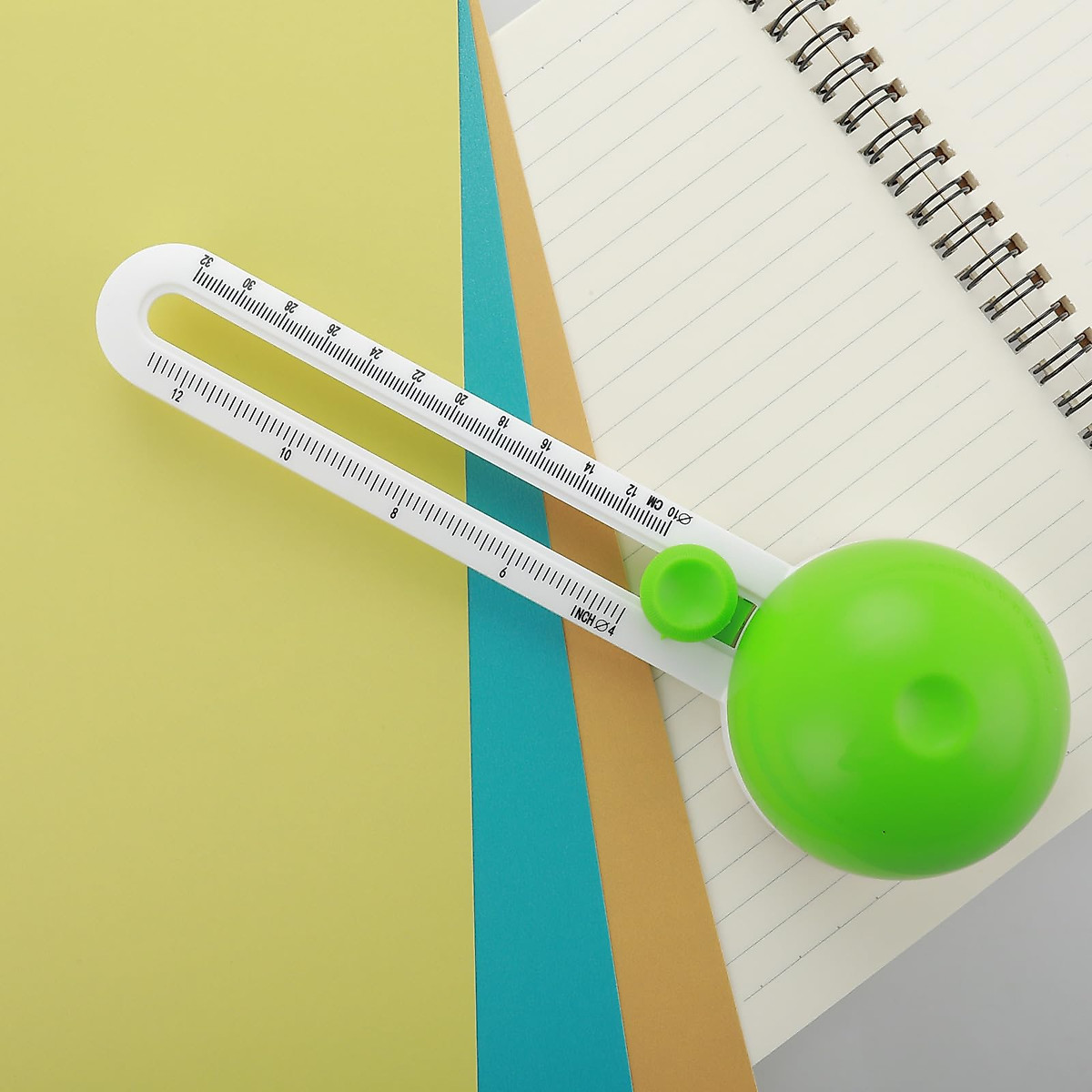 TIESOME Adjustable Circular Paper Cutter, Rotary Paper Trimmer Scrapbooking Making Tool with Replacement Blades 4-12 In Circular Creating Cutting Tools for DIY Crafts (Green)