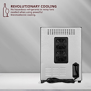 Schmécké 12 Bottle Red And White Wine Thermoelectric Wine Cooler/Chiller Counter Top Wine Cellar with Digital Temperature Display, Freestanding Refrigerator Smoked Glass Door Quiet Operation Fridge