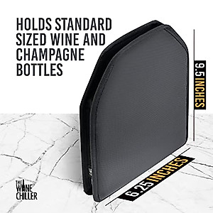 The Wine Chiller Wine Cooler Sleeve, High Quality Solid Gel Wine Sleeve, Black