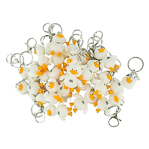 Crafters Cup Duck Duck Keychains | Bulk 10 Pack | Yellow Rubber Duck | Attach To Duck Duck Tag | You've Been Ducked White Duck Keychain