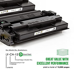 LINKYO Compatible Toner Cartridge Replacement for Canon 121 (Black, 2-Pack)