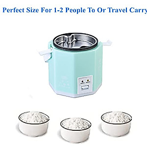 CMCNCBC Mini Rice Cooker, Electric Lunch Box, Travel Rice Cooker Small, Portable Rice Cooker, Removable Non-stick Pot, Keep Warm Function, Suitable For 1-2 People - For Cooking Soup, Rice, Stews, Grains & Oatmeal