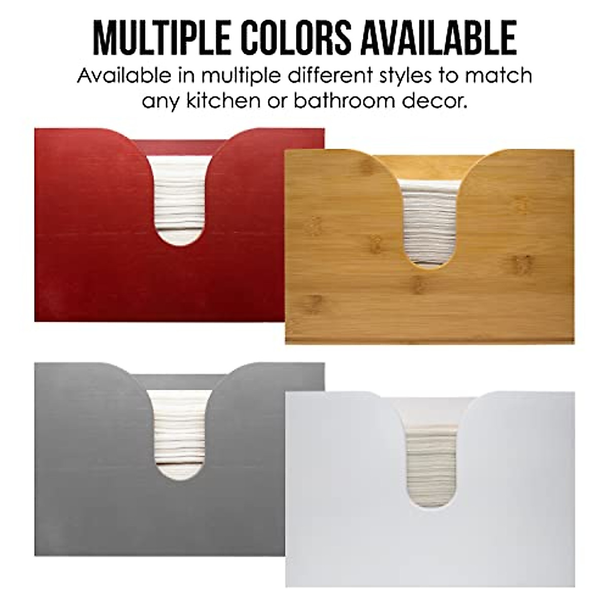 Bamboo Paper Towel Dispenser, Paper Towel Holder Wall Mount & Countertop for Kitchen and Restroom Decor - Holds Multifold Paper Towel, C Fold, Trifold Hand Tissue Napkins.