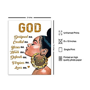 African American Art - Black Art - spiritual Religious Wall Decor - Black women - Inspiration Christian Gifts for Women, African Americans Black Girl - Christian Wall Decor- Faith God Wall Art & Decor