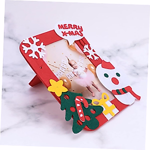 NOLITOY Christmas Photo Booth Prop Frame Christmas Picture Frame Craft Holiday Picture Frame Christmas Picture Frame Kids Christmas Photo Frame Red Photo Frame Child Kraft Paper Decorate