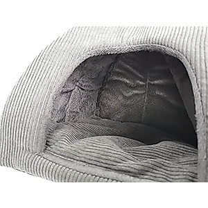 WOWOWMEOW Guinea Pig Tent Bed Cozy Cave Hideout Small Animal House for Rat Chinchilla Ferret Hedgehog (Dark Grey)