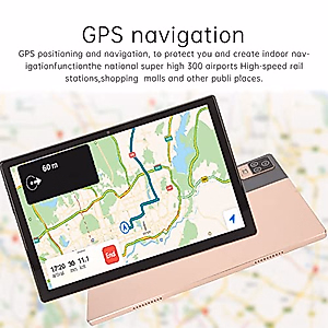 BROLEO 10.1 Inch Tablet Dual Camera 100-240V Gold 8GB RAM 256GB ROM Support FHD Tablet 5G WiFi 2 in 1 for Reading (US Plug)