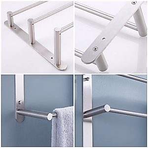 KES Bath Towel Bar 30 Inch 3-Tier Bathroom Towel Rack Wall Mount SUS304 Stainless Steel Brushed Finish, BTH202S75-2
