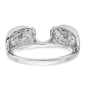 Solid 14K White Gold Engagement Diamond Wrap Wedding Ring Band Guard Enhancer Size 6.5 (.272 cttw.)