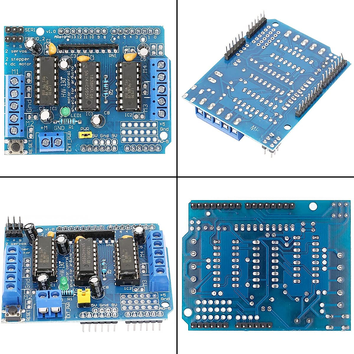 DKARDU 2 pcs L293D DC Motor Drive Expansion Shield Stepper Motor Drive Shield Expansion Board with DC Female Cable for Arduino Duemilanove Raspberry Pi
