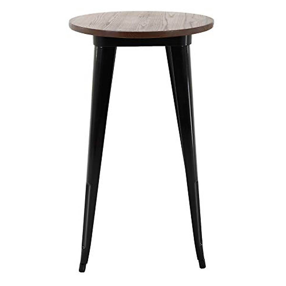 Brage Living 42" Round Metal Dining Table with Elm Wood Top