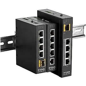 D-Link 5-Port Gigabit Industrial Unmanaged Switch | 4 10/100/1000BASE-T Ports + 1 SFP Ports | L2 | Fanless | Plug and Play (DIS-100G-5SW)