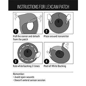 Lexcam Adhesive Freestyle Libre 3 Only Sensor Covers – Pack of 20 Patches, Waterproof, Transparent Cover w/Hole in Middle for Continuous Glucose Monitoring Device, Sensor is NOT Included