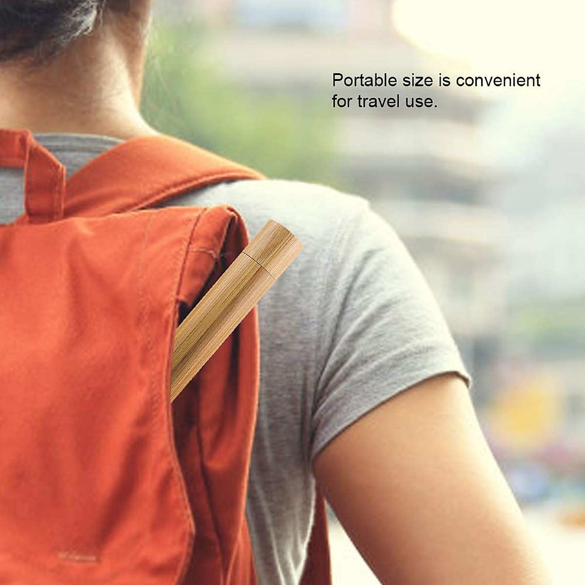 Portable Toothbrush Holder Bamboo Storage Case for Travel Camping Home Use