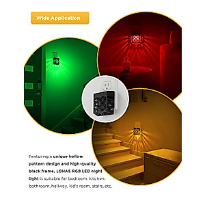 LOHAS Vintage Night Light Plug into Wall, 2 Pack Color Changing Night Light, Plug in Night Light for Kids, 8-Color Changing, RGB Nightlight with Dusk to Dawn Sensor, Home Décor for Bathroom, Nursery