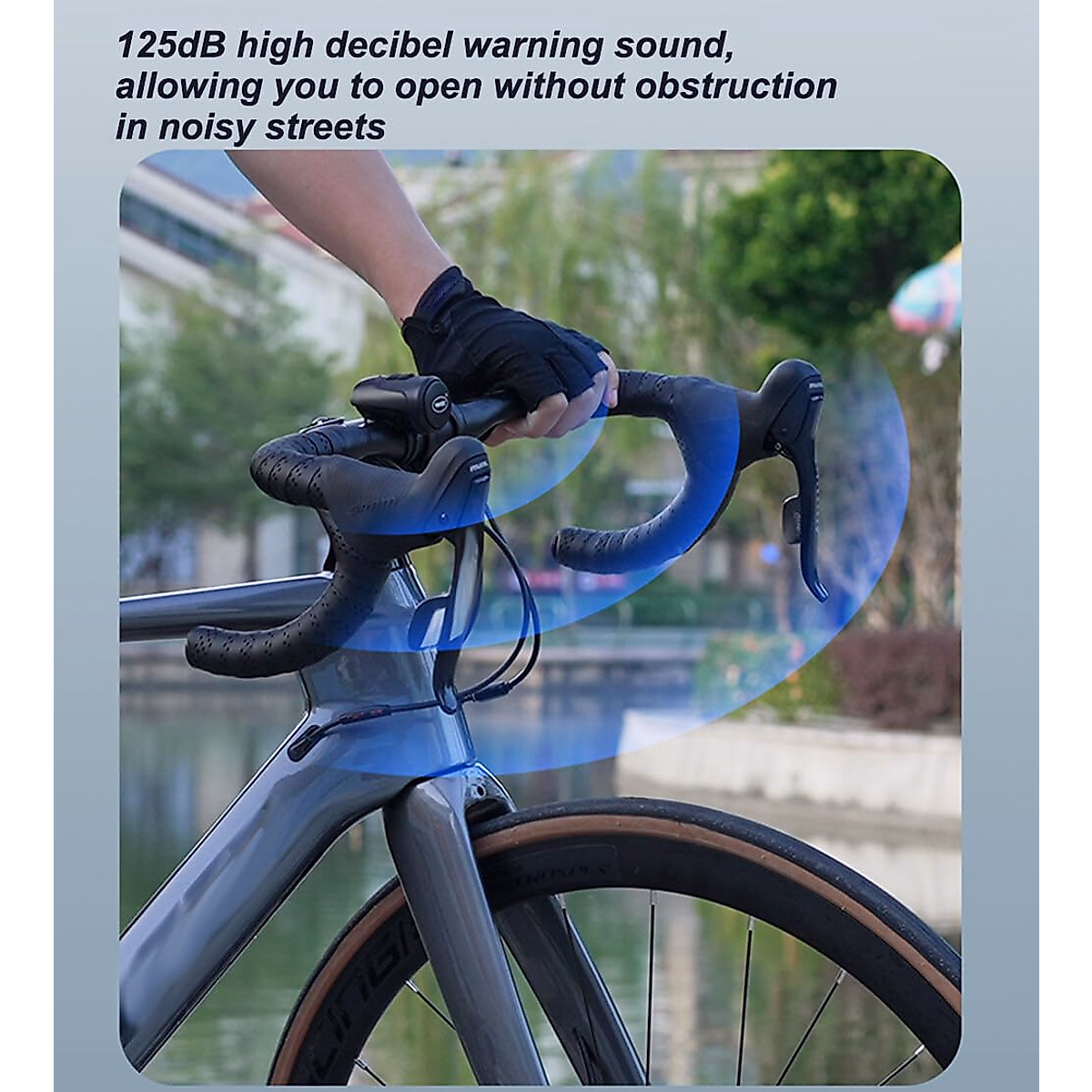 SEADEAR Electric Bike Horn 125db Bicycle Bell with Anti Theft Alarm, Portable USB Charging Alarm Waterproof Bicycle Horn Compatible for MTB/BMX/Scooter/Road Cycling