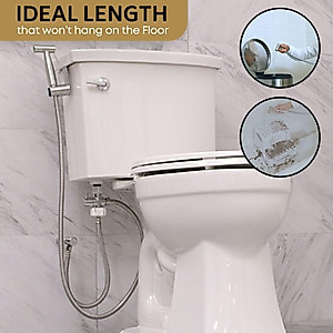 47" Bidet Hose Replacement, Bidet Hose for Toilet Bidet Sprayer, Purrfectzone Toilet Bidet Shower Hose Connector With Stainless Steel Braided Inner Hose, Satin Brushed