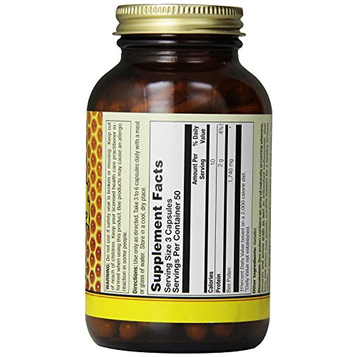 Honey Gardens Bee Pollen, Capsule (Btl-Glass) | 580mg 150ct