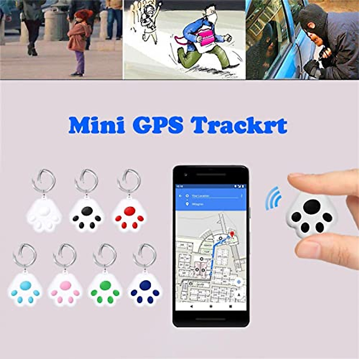Cat Dog Mini Tracking Loss Prevention Locator, Anti-Lost Waterproof Device Tool Pet GPS Locator, for Finding Objects Kids Children Wallet Luggage