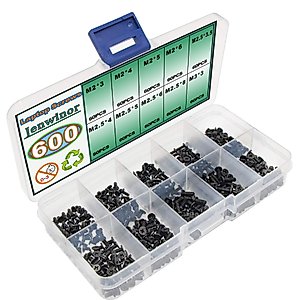 Jenwinor 600pcs M2 M2.5 M3 Laptop Screws Notebook Computer Screw Kit Set for IBM HP Dell Lenovo Samsung Sony Toshiba Gateway 2.5" SSD Hard Disk SATA