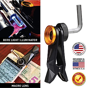 Stinger Clip-On Bore Light Illuminator & Macro Lens: Gun Barrel Light Enhancer by Smartphone Flashlight for Gun Cleaning, Gun Bore Inspection