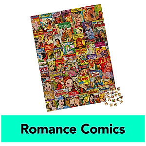 2-Pack of 1000-Piece Jigsaw Puzzles, Retro Comics and Fruit Labels, Puzzles for Adults and Kids Ages 8+, Amazon Exclusive