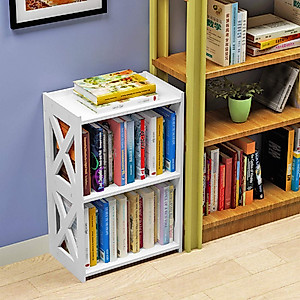 AGGICE Side Table, 3 Tier 2 Shelf Small Bookshelf Bookcase for Small Spaces, Bedside End Table Nightstand, Kids Book Storage Shelves for Bedroom Living Room Office, White