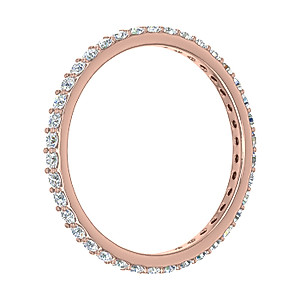 1/2 Carat Diamond Eternity Wedding Band in 14K Rose Gold (Ring Size 5.5)