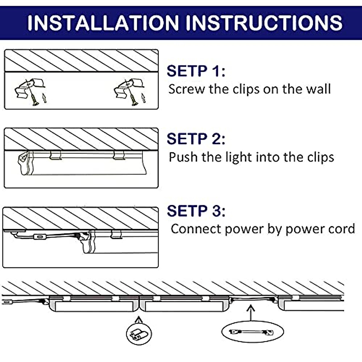 HOLDWILL 12 Pack LED Shop Light Fixture, 5FT 30W 6500K, Cool White, Milky Cover, Hight Output, Linkable Shop Lights for Workshop, T8 LED Tube Lights, LED Shop Lights for Garage 5 Foot with Plug Cable