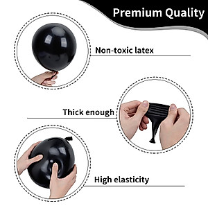 RUBFAC Black Balloons Different Sizes 105pcs 5/10/12/18 Inches for Garland Arch, Premium Party Latex Balloons for Happy New Year Decorations 2024 Birthday Wedding Holiday Balloon Party Decoration