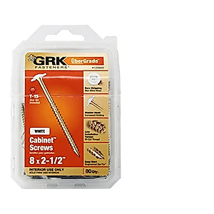 GRK Fasteners 120660 White Cabinet #8 x 2-1/2" Screws 80CT