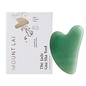 Mount Lai Jade Gua Sha Facial Tools, Face Sculpting Skin Care Guasha Tool for Face and Body, Self Care Facial Massager to Relieve Muscle Tension and Reduce Puffiness