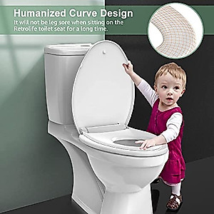 Toilet Seat, SAILTOK Elongated Toilet Seat with Built-In Potty Training Seat, and Never Loosen the Non-Slip Seat, No Slam Toilet Seat, Fit Standard Plastic Elongated Toilet Soft Close, White