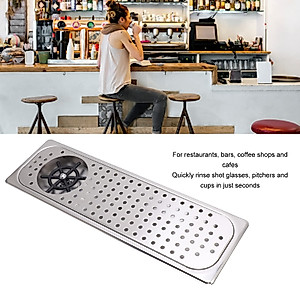 Glass Rinser, Countertop Commercial Pitcher Rinser, High Pressure Cup Washer, Stainless Steel Cup Washer with Drain Drip Tray Hose for Home Kitchen, Restaurant, Bar, Coffee