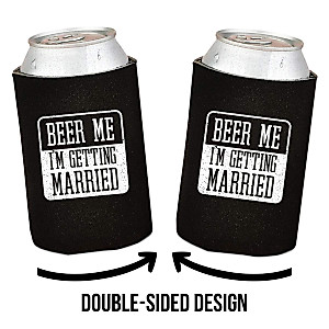 13 Pack Groom and Groomsman Gifts for Wedding Party | Insulating Can Coolers Neoprene, Novelty Beer Holders | Bachelor Party, Groomsmen Proposal, Backyard, Outdoor and Camping Use | Beer Accessories