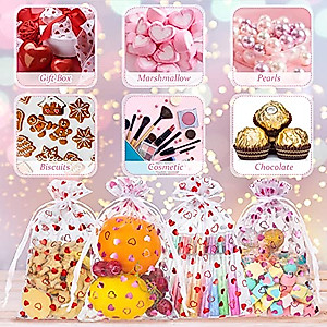 50 Pieces Heart Organza Bags with Drawstring 6 x 9 Inches Jewelry Sheer Bag Mini Mesh Bags Candy Gift Packaging Pouch Bag for Mother's Day Wedding Festival Birthday Party Favor Supplies