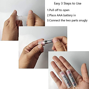LampVPath (Pack of 40 AAA to AA Battery Adapter, AAA to AA Battery Converter Holder, AAA to AA Adapter for Battery Converter AAA to AA