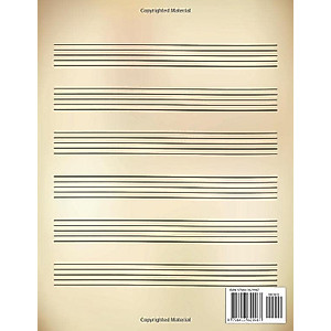 Blank sheet music notebook: Music Note Cover, 6 Staves, Music Manuscript Paper,Staff Paper,Musicians Notebook, Vintage Sheet Music Cover