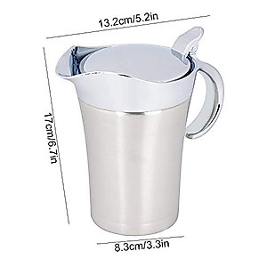 304 Brushed Stainless Steel Gravy Boat, Thermal Insulated Double Wall Serving Sauce Jug Pot for Gravy or Cream at Thanksgiving for Restaurant. (450ml/750ml)