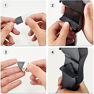 DGBRSM 2 Pairs Archery Arrow Rest Stick Rest Adhesive Backed Stick on Longbow Fur Pad for Recurve Bow Hunting Shooting (Black and Brown) Outdoor Hunting Shooting Accessory Arrow Rest for Archery