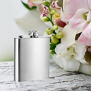 Hillside-Kit Hip Flask Pocket Alcohol Dranking Flask 6 OZ Stainless Steel Leak proof with Funnel Flask set (Silver)